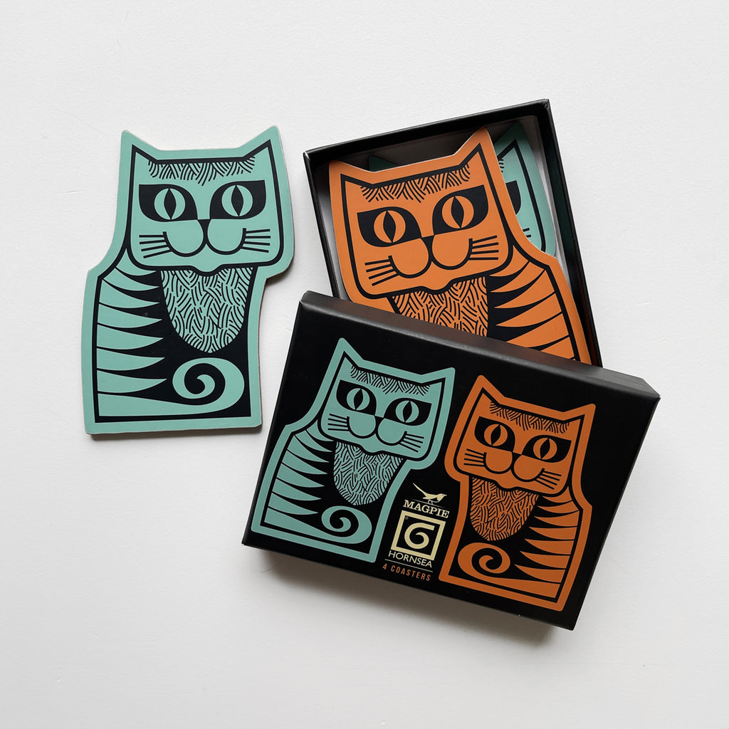 Magpie x Hornsea Coaster Set Cat Shaped